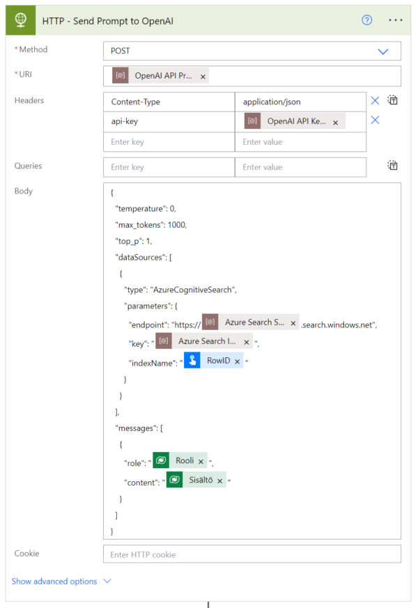 Call OpenAI REST API with Custom Index and Prompt with Power Automate - Karl-Johan Spiik ...